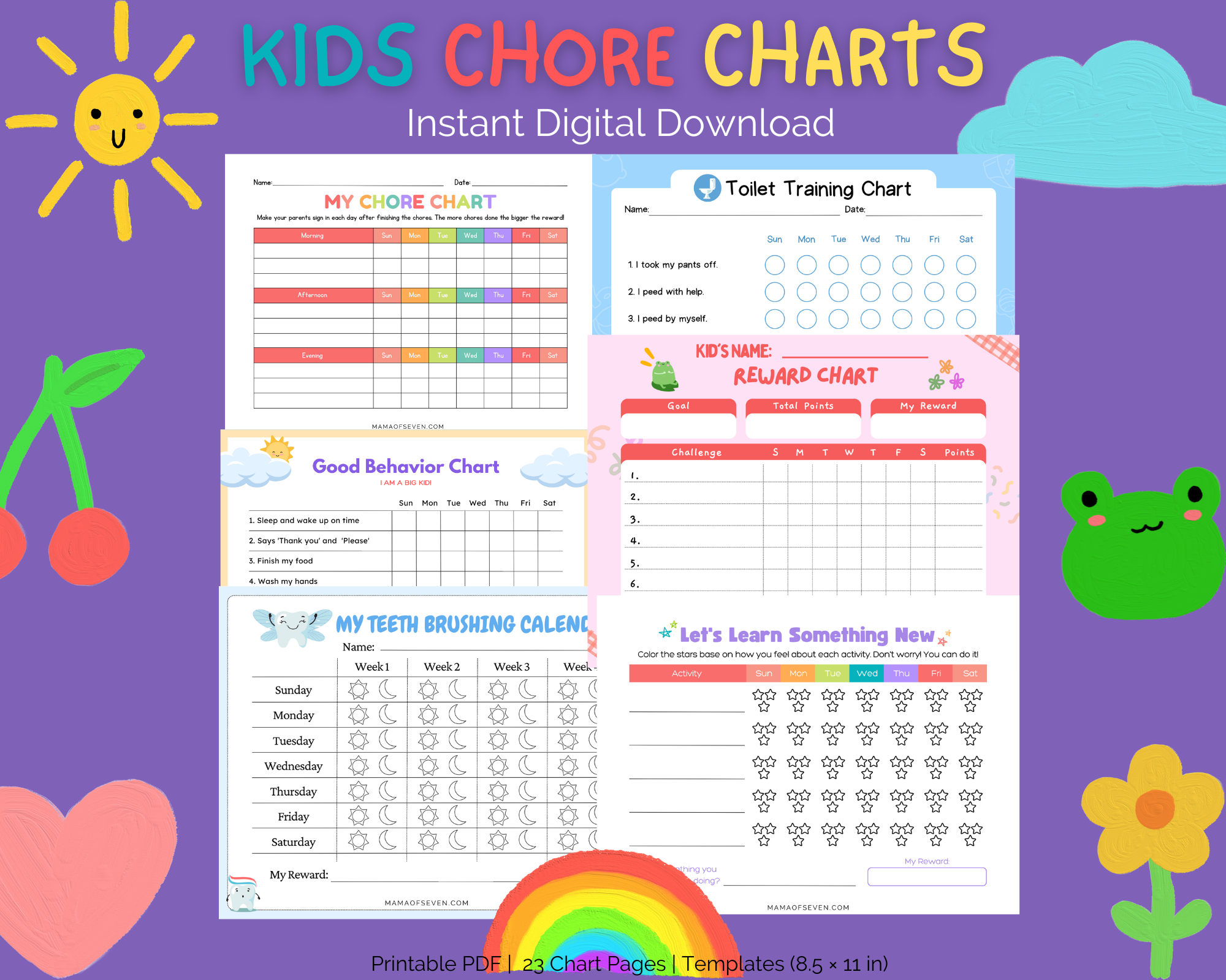 Kids Chore Chart Bundle - A Mama of Seven