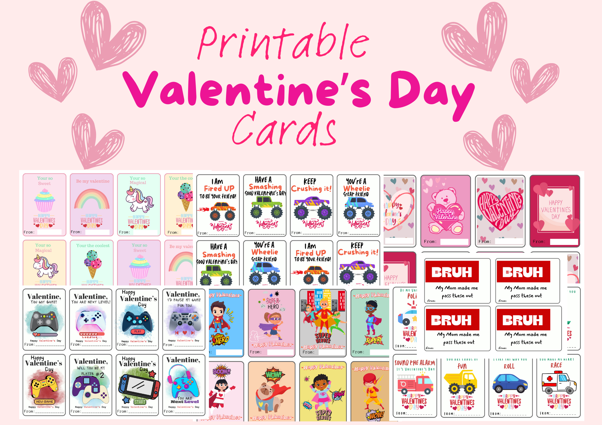 Kids Printable Valentine's Day Cards - Mama of Seven